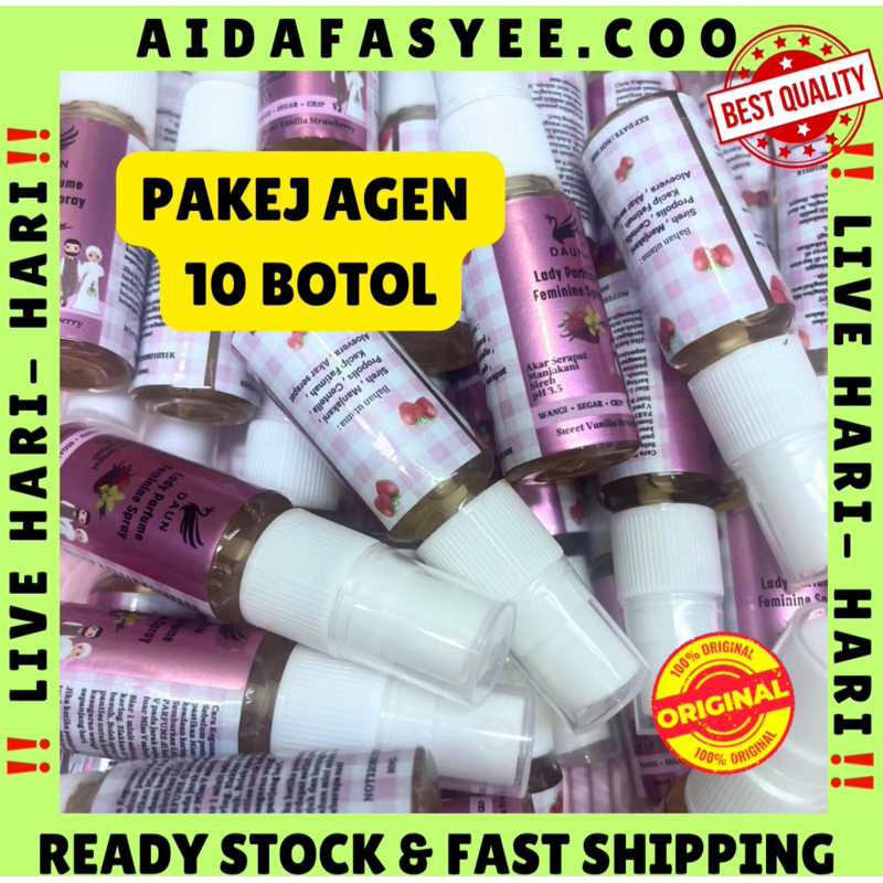 PAKEJ AGEN 10 BOTOL LADY PARFUME FEMININE SPRAY VANILLA STRAWBERRY 20ML | Shopee Malaysia