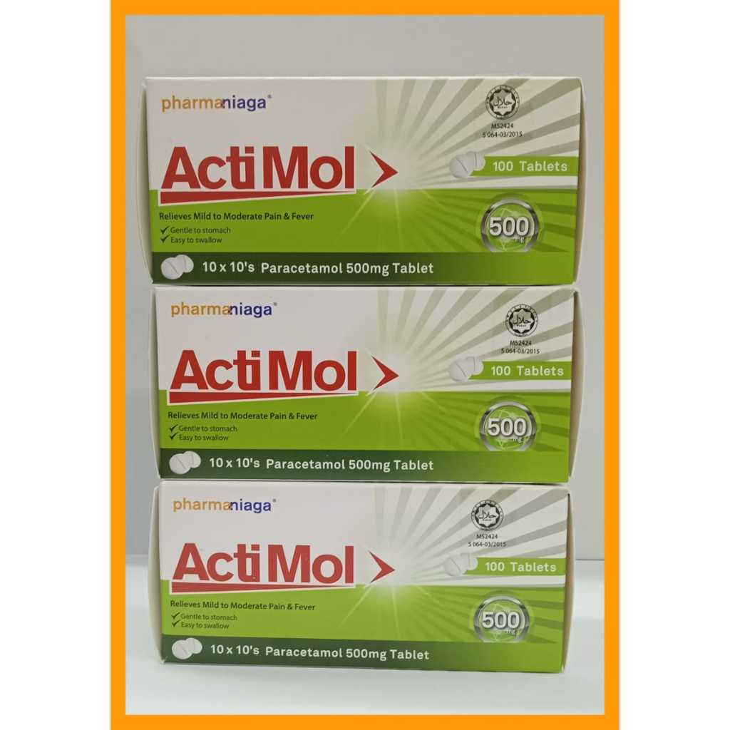 PHARMANIAGA ACTIMOL 500MG PARACETAMOL 10X10'S (EXP:01/2026) | Shopee ...