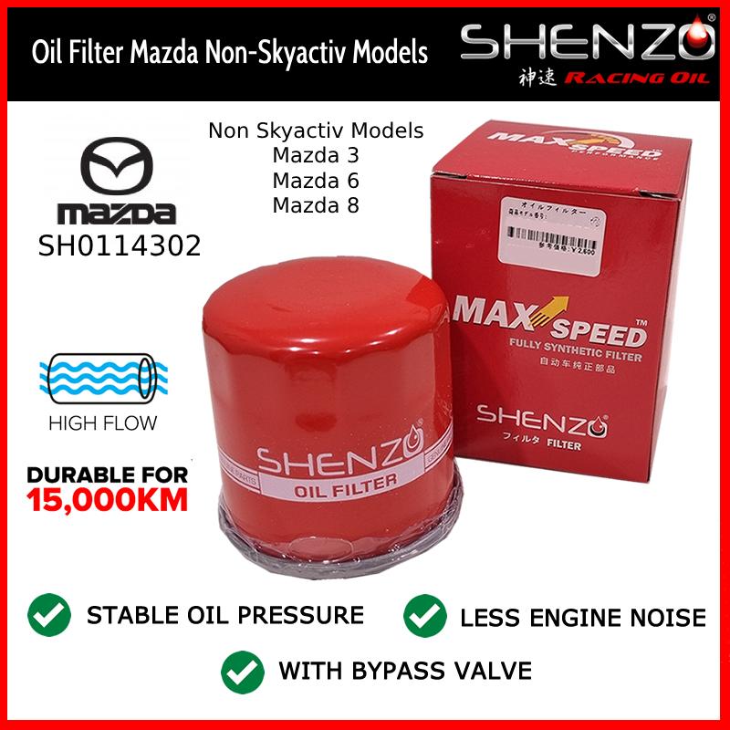 Shenzo High Flow Oil Filter for Mazda 3, 5, 6 (Part Number SH0114302A ...