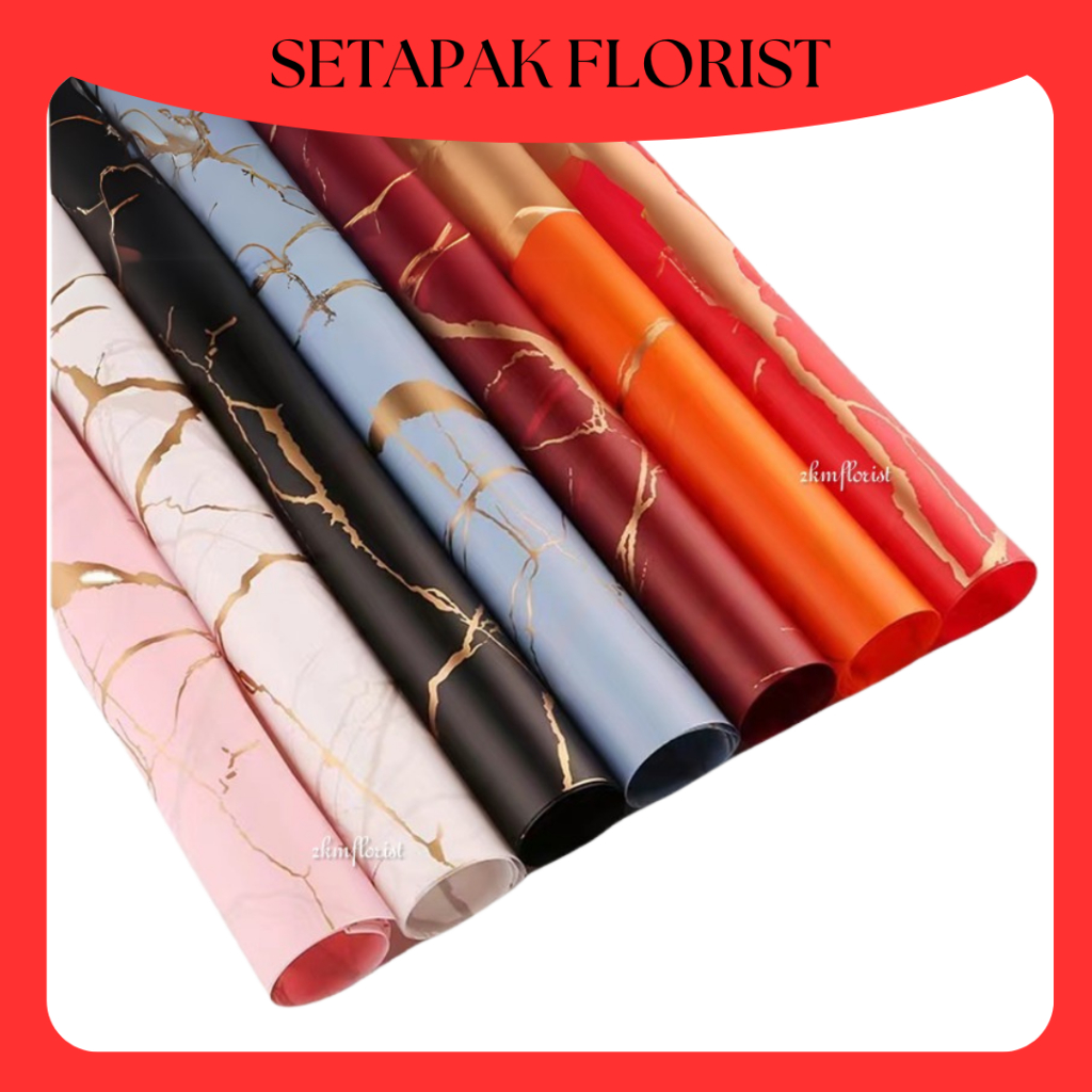 (20PCS) GOLD MARBLE Waterproof Flower Wrapping Paper Bouquet Gift ...