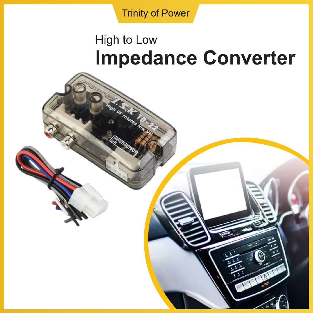 1PC [TSK TD-22] High to Low Impedance Converter RCA Line Adaptor Audio System Car Audio ...