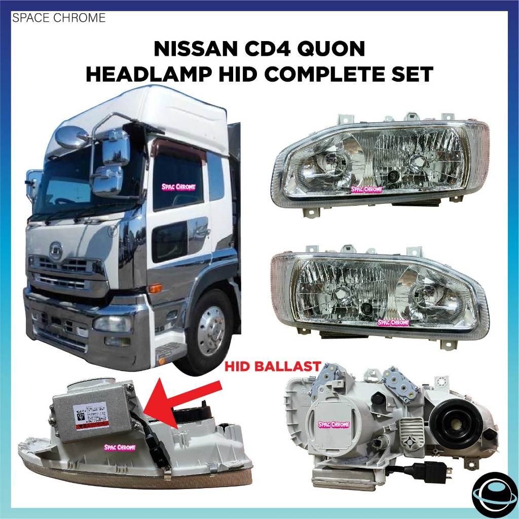 NISSAN CD4 CD5 QUON HEADLAMP HID COMPLETE SET HIGH QUALITY | Shopee ...