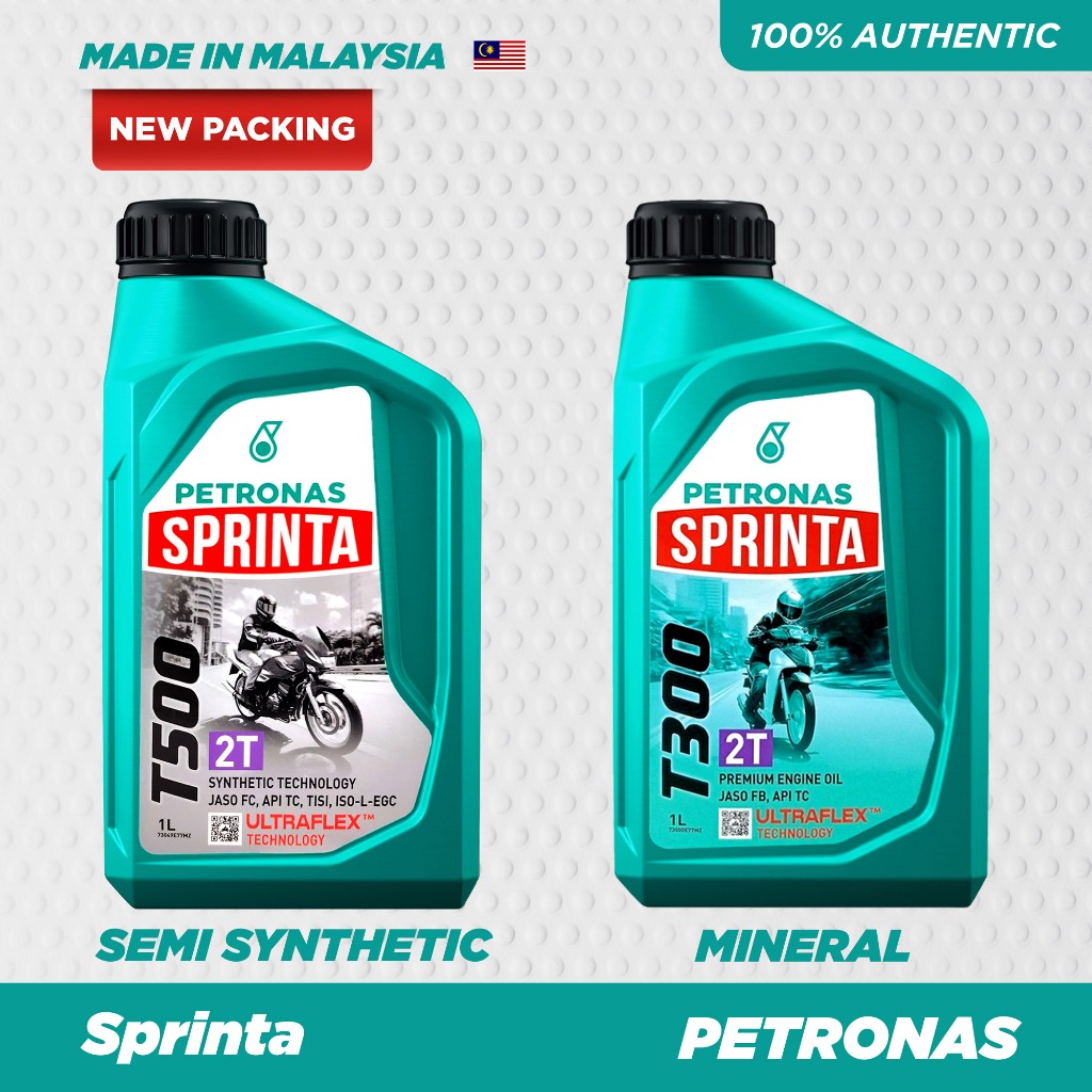 PETRONAS SPRINTA 2T T500 Semi Synthetic / T300 Premium Engine oil (1L ...