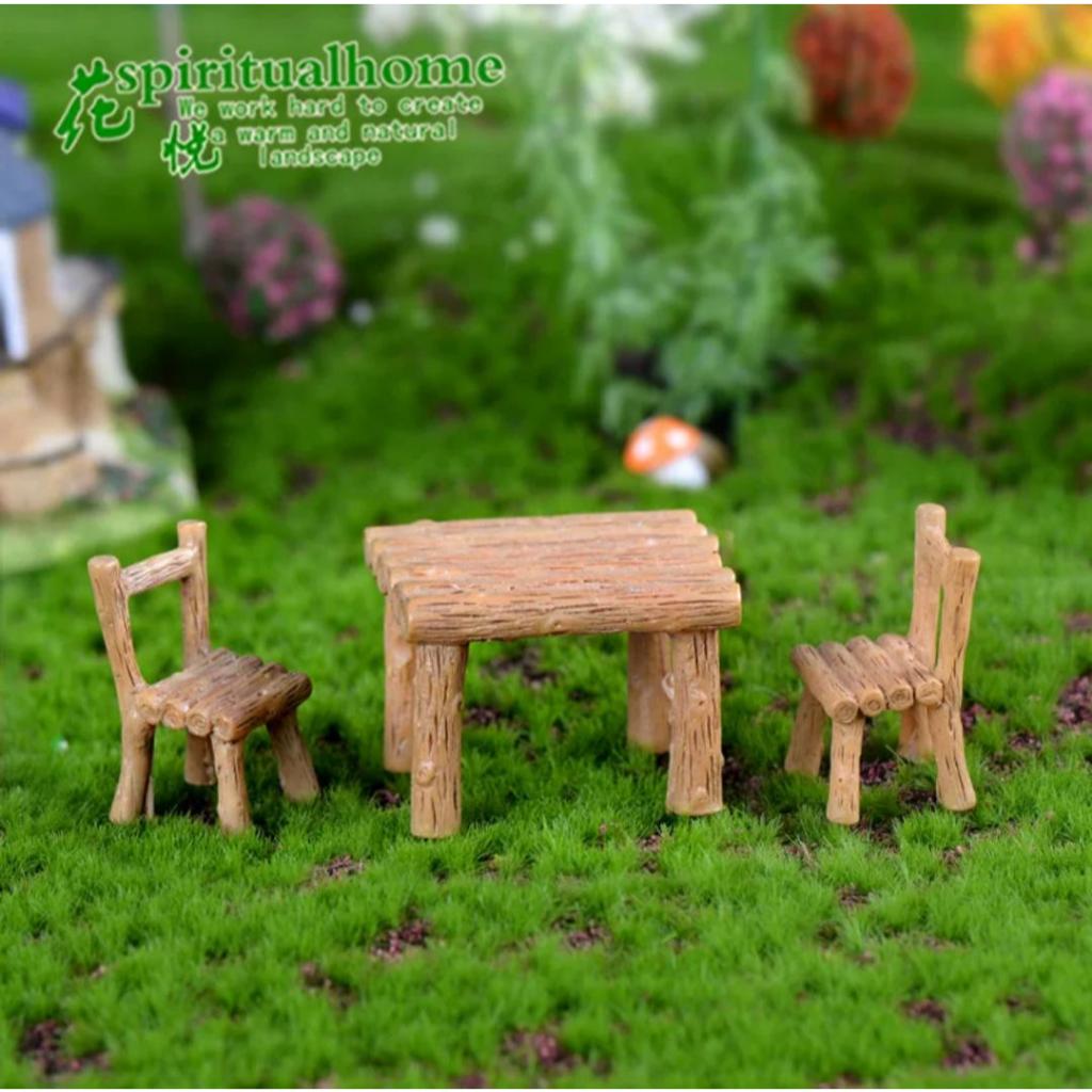Mini Garden Bench Chair Seat Ornament Miniature Park Seat POND DIY ...