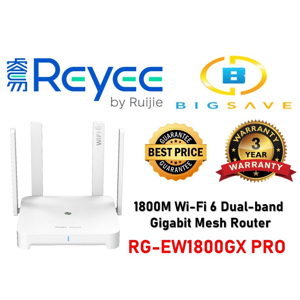 RUIJIE REYEE RG-EW1800GX PRO 1800M WI-FI 6 DUAL-BAND GIGABIT MESH ...