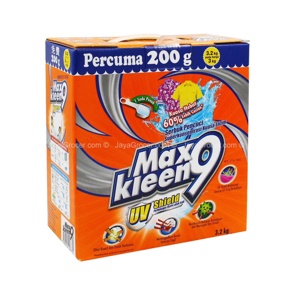 Maxkleen 9 Super Enzyme Power Powder Detergent 3.2kg | Shopee Malaysia