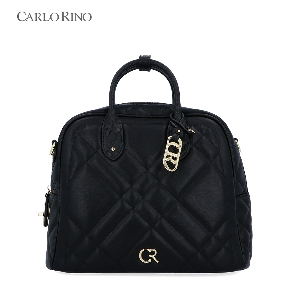 Carlo Rino Glen Quilted Backpack - Black | Shopee Malaysia