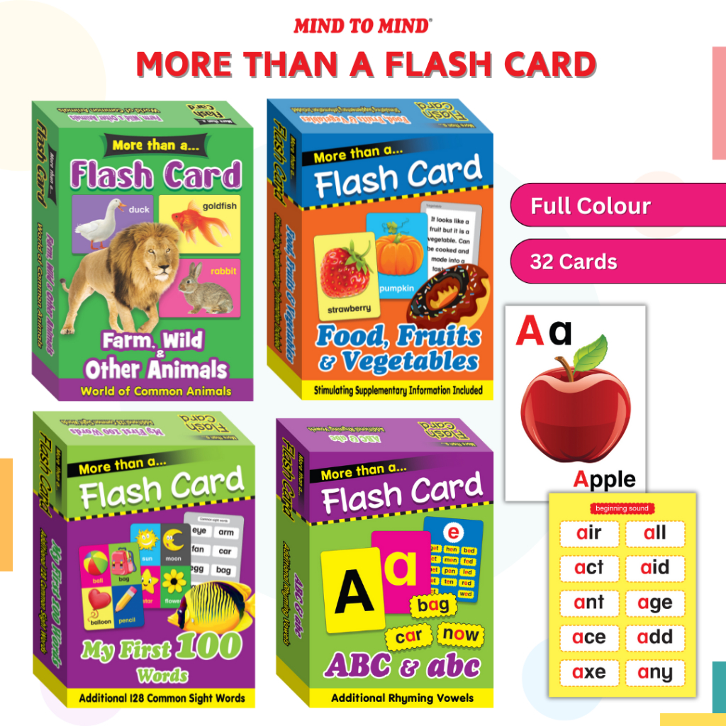 Flash Card Size 13.5x19 cm 32 cards For Kids | Preschool | Shopee Malaysia