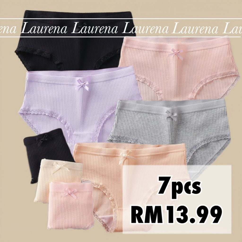 LAURENA 7pcs/Set Seluar Dalam Wanita Budak Perempuan Panties Set ...