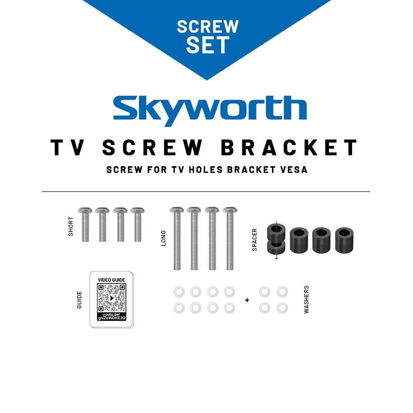 [SKYWORTH] TV Screw for TV Bracket Holes VESA Wall Mount Skru untuk ...