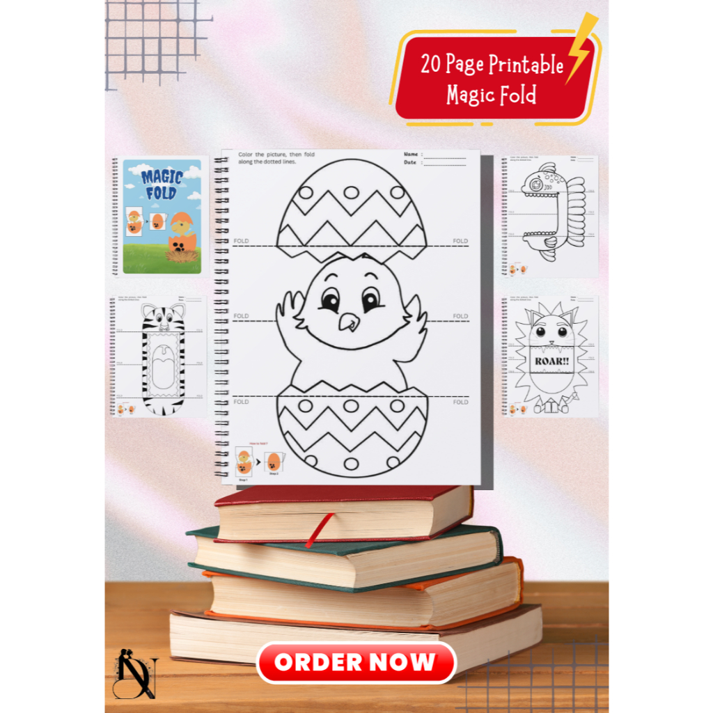 PDF Printable Magic Fold Worksheet | Buku Mewarna | Color Fold ...