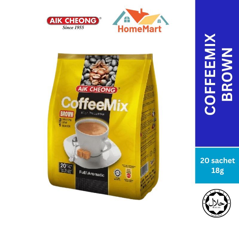 AIK CHEONG Coffee Mix 3 In 1 - Brown Sugar (360g/18g x 20 Sachets) | Shopee Malaysia