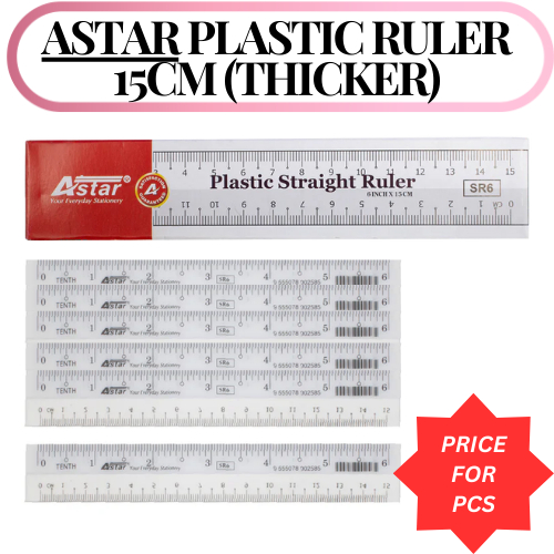 Astar Plastic Ruler 15cm SR6 (Thicker) | Shopee Malaysia