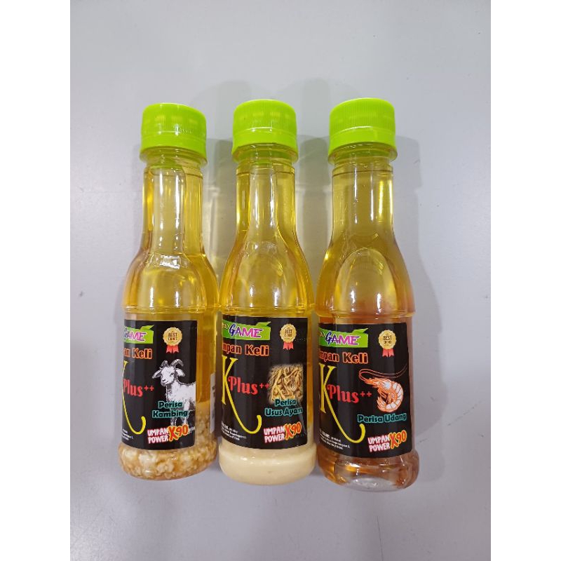 Umpan keli K plus perisa kambing, perisa usus ayam dan perisa udang ...