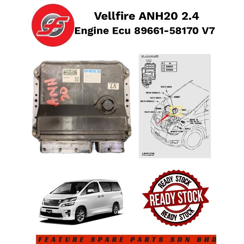 Vellfire Anh20 Engine Ecu 89661-58170 (V7) | Shopee Malaysia