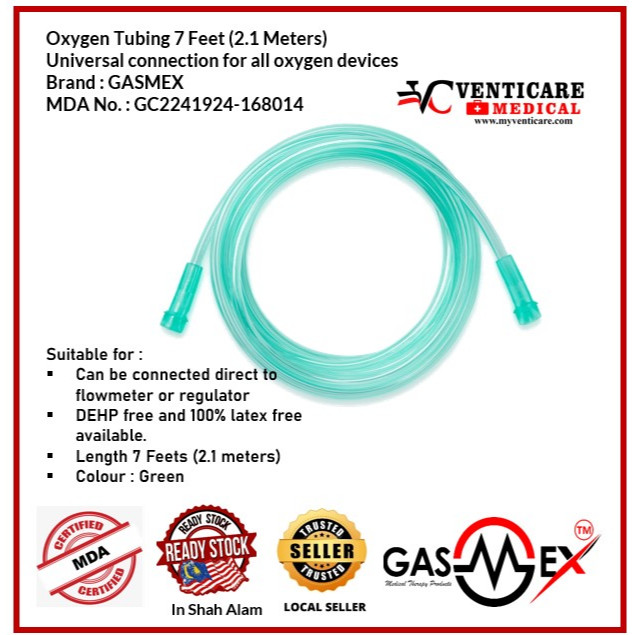 OXYGEN MASK TUBING ONLY 7 FEET (2.1M) OXYGEN CONNECTING TUBING WITH ...