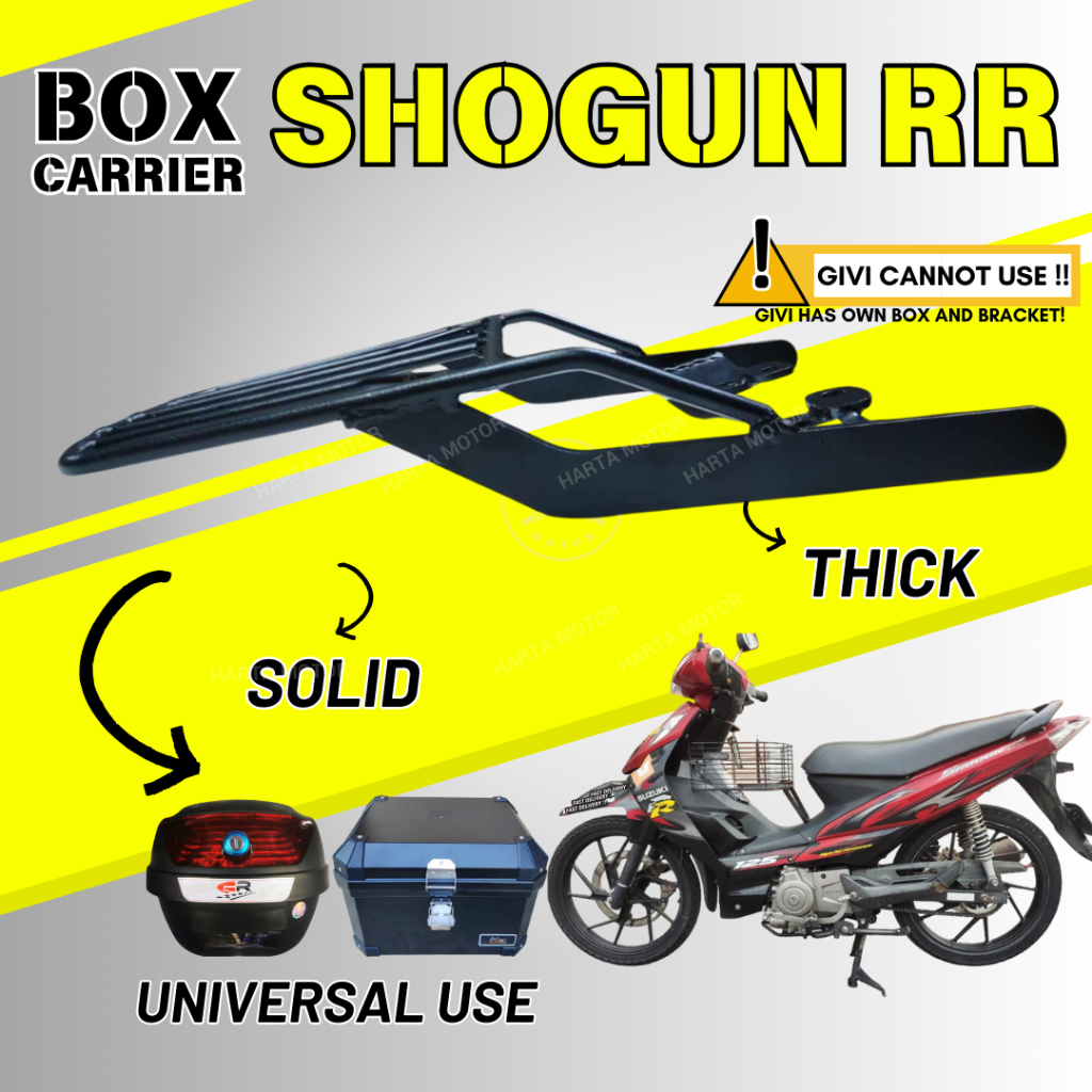 SHOGUN RR REAR BOX MONORACK BOX CARRIER KAKI HEAVY DUTY PVC KOTAK BESI ...