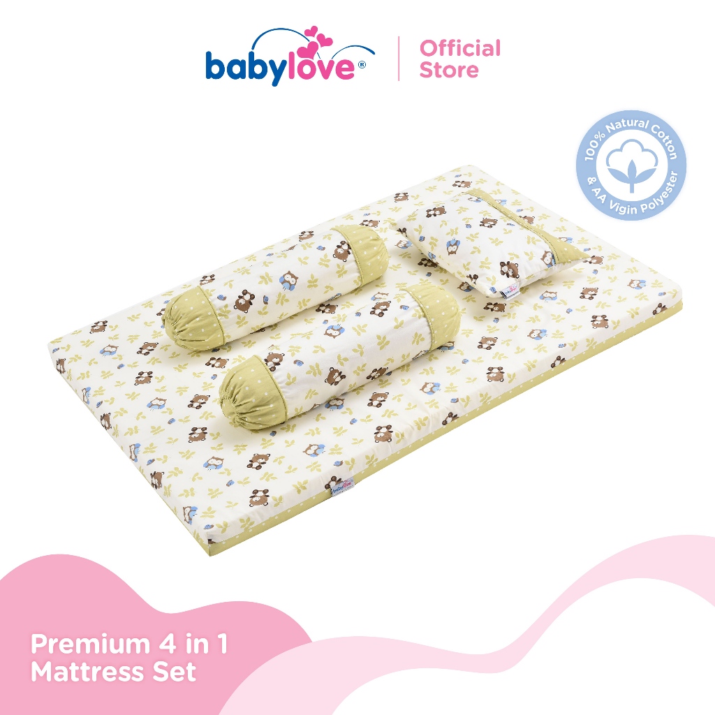 Babylove 4 in 1 Baby Mattress Set (Baby Mattress, Pillow, Bolsters or ...