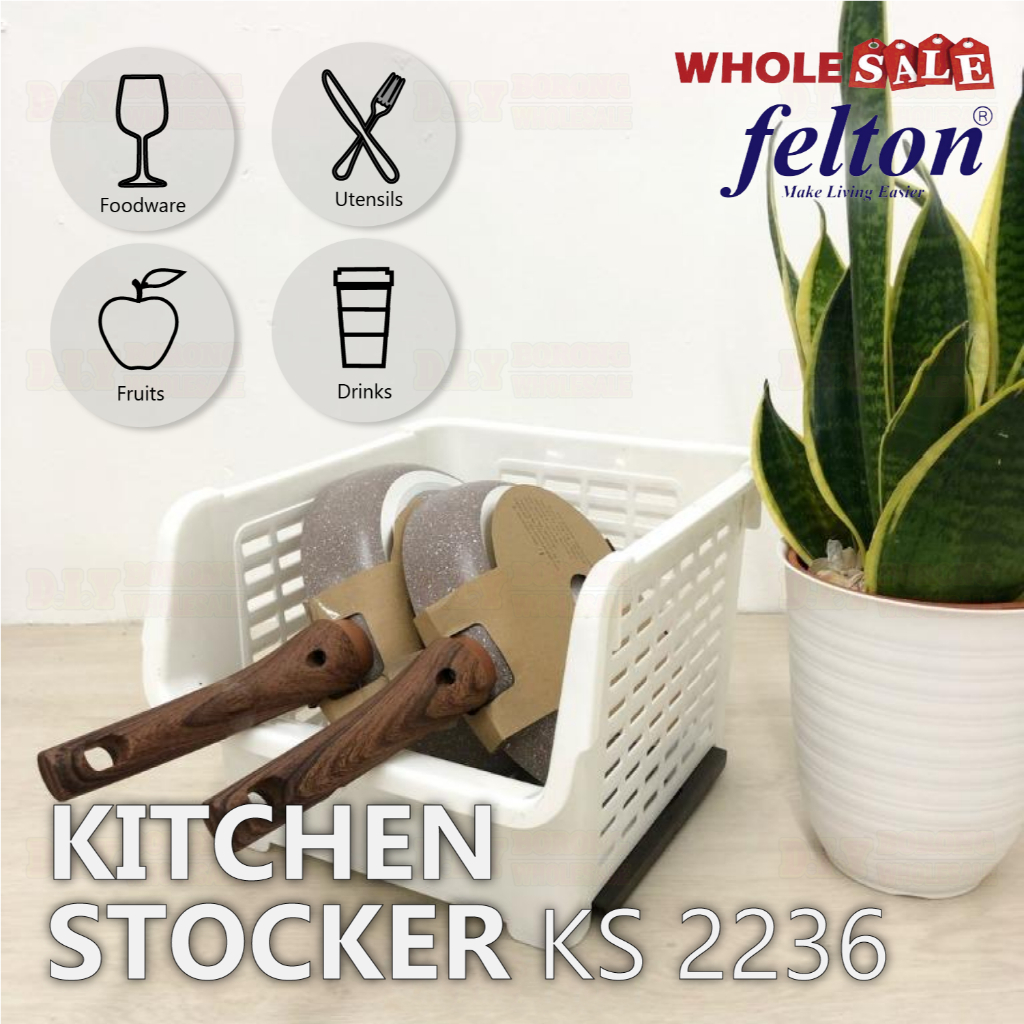 HOT ITEM ‼️ FELTON Kitchen Stocker KS 2236 1 Layer Stackable Storage ...