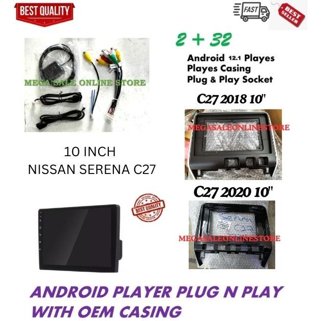 Nissan SERENA C27 2018-2019 , SERENA C27 2020 10 inch Android Player ...