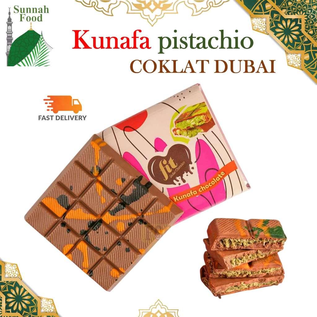 Coklat Kunafa Dubai 80g-100g Asli Diimport dari Du - Food, Chocolate ...