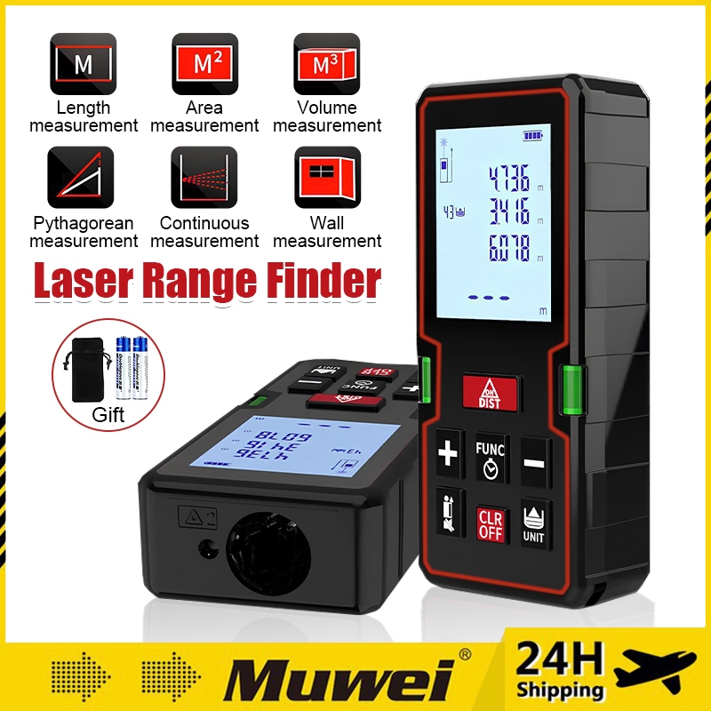 High Precision Laser Rangefinder 40/100M Digital Range Finder LCD Smart ...