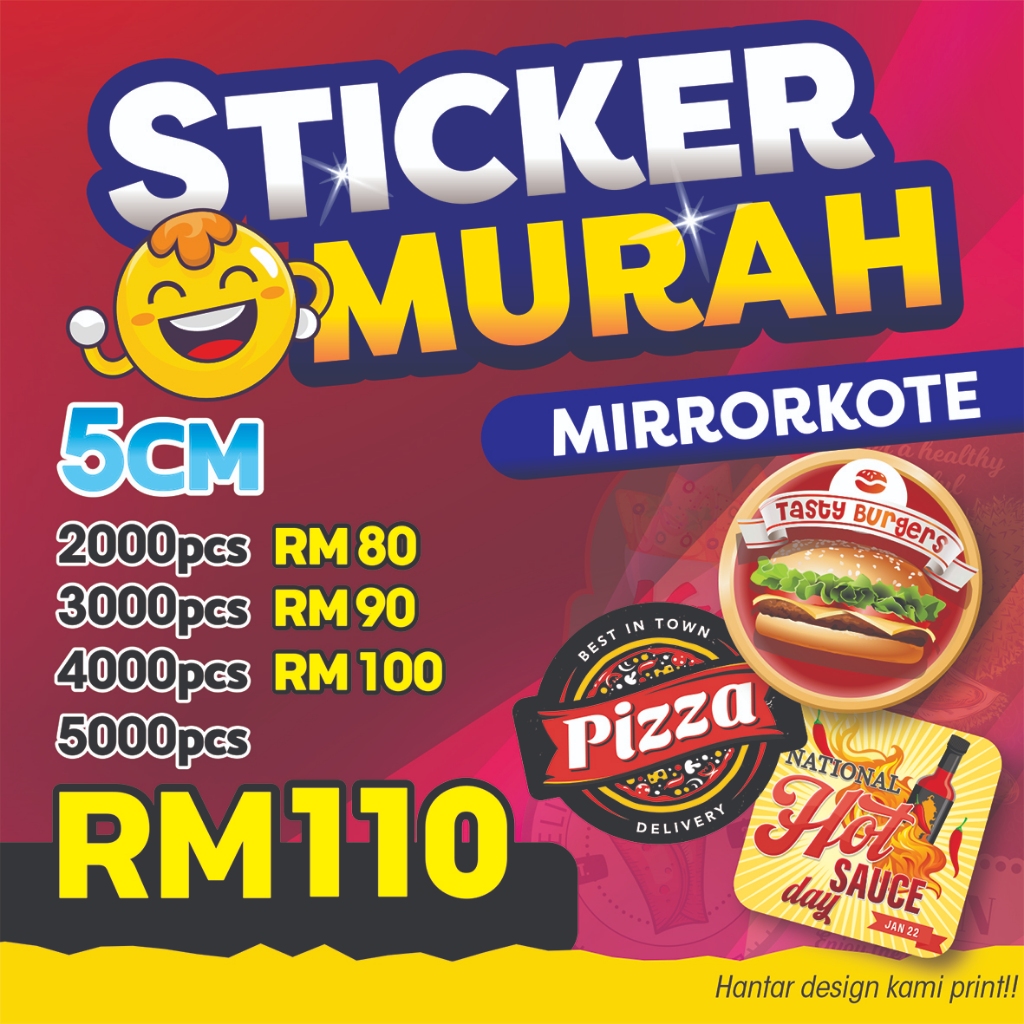 🔴5CM🔴Custom Sticker Label Produk Printing | 2000/3000/4000PCS ...
