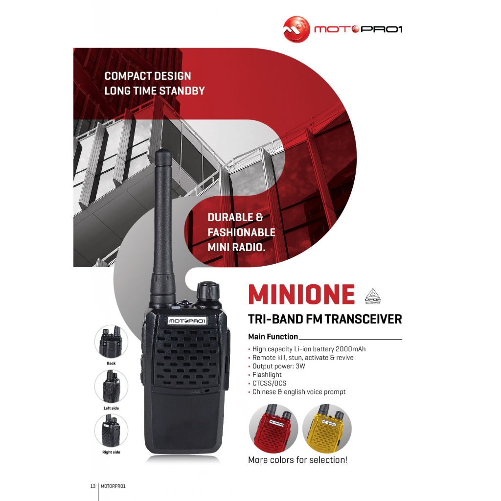MOTOPRO1 Walkie Talkie Sirim Approved MINIONE (Original) | Shopee Malaysia