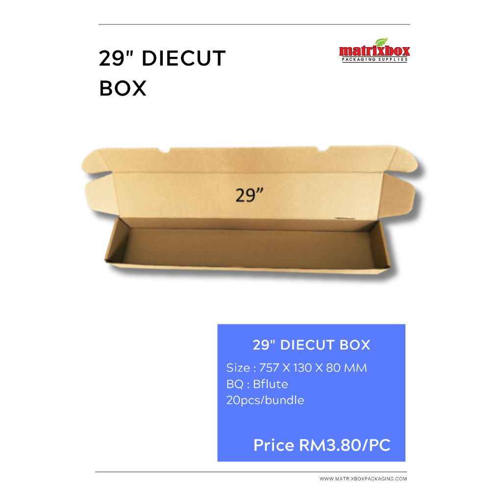 29" Diecut Box 757 x 130 x 80 MM Bflute 20pcs/pack | Shopee Malaysia