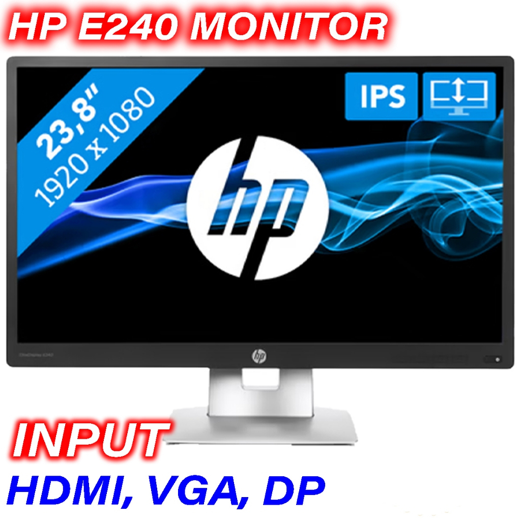 HP E240 24" Full HD IPS Monitor | Affordable & Reliable | Second Hand in Good Condition LED ...