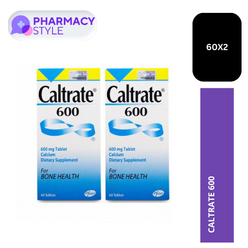 Caltrate 600 Calcium Dietary Supplement For Bone Health Value Pack (2 x ...