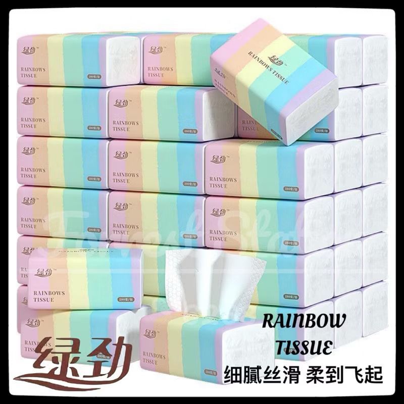 【1 Pack/70 Pulls x 4-Ply】Rainbow Tissue Paper / Facial Tissue Quality ...
