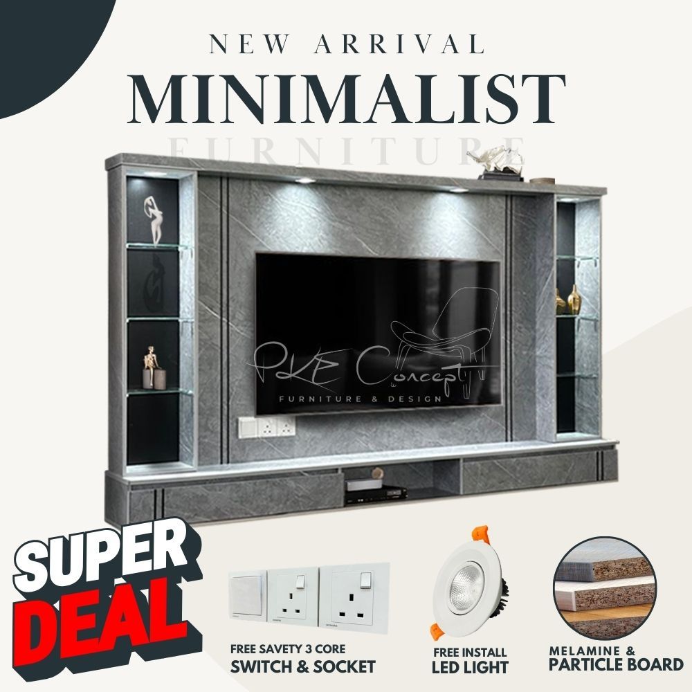 (FREE INSTALLATION) PKE 8ft Hanging Tv Cabinet / Cabinet Living Room ...