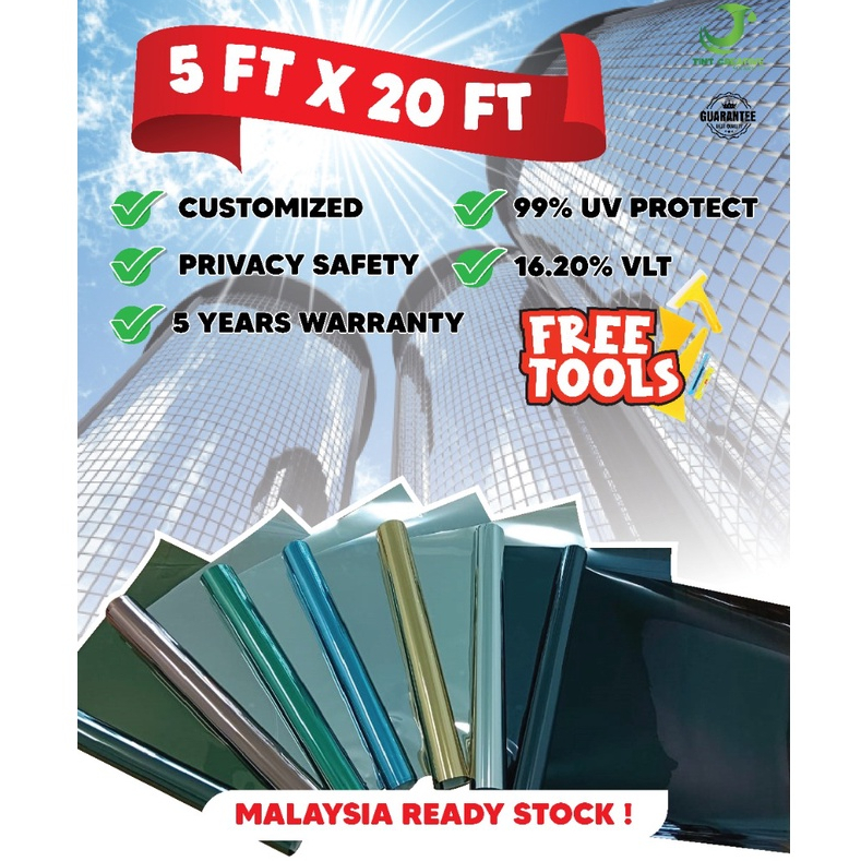 [100% ANTI CALAR TINTED ] SIZE 5 KAKI x 20 KAKI #PERCUMA ALAT ...
