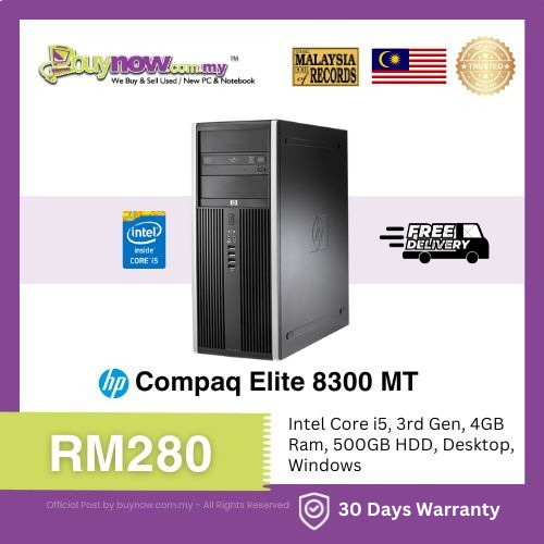 HP Compaq Elite 8300 MT Intel Core i5 (3rd Gen) 4GB RAM 500GB SSD ...