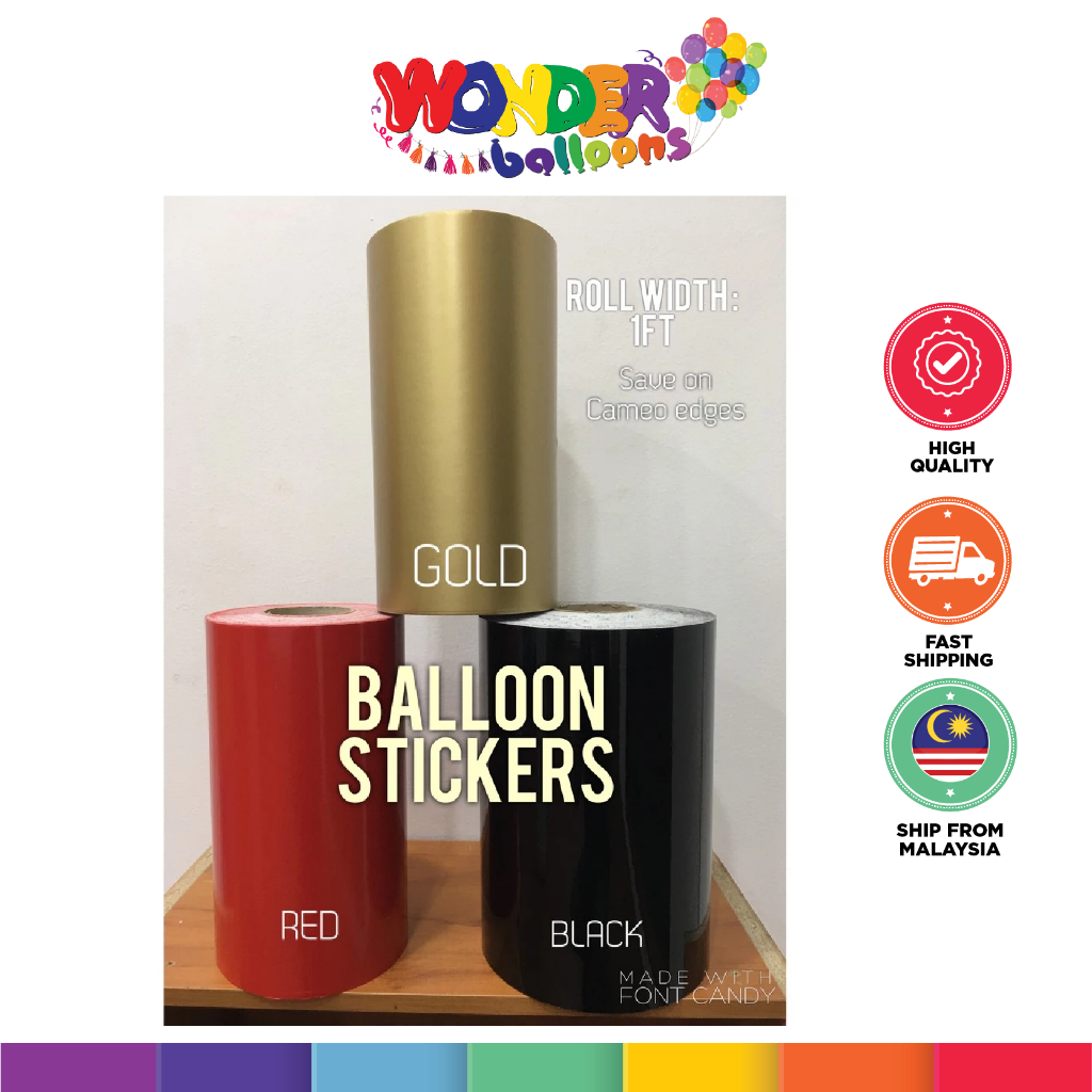 [Full Roll] 1 ft x 50m Balloon Vinyl Sticker Roll For Bobo Bubble ...