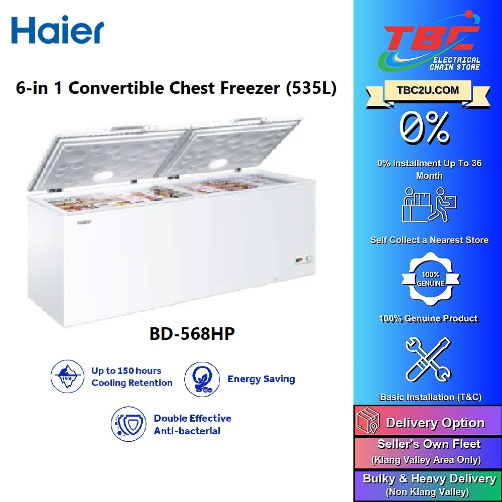 Haier Dual Mode Chest Freezer (535L) BD-568HP | Shopee Malaysia