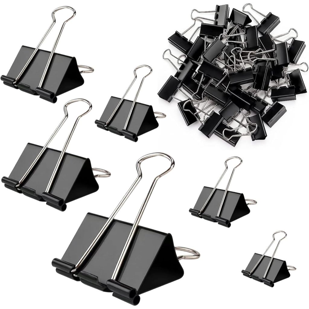 1pcs 19mm 25mm 32mm 41mm 51mm Black Metal Paper Double Clip Bulldog ...