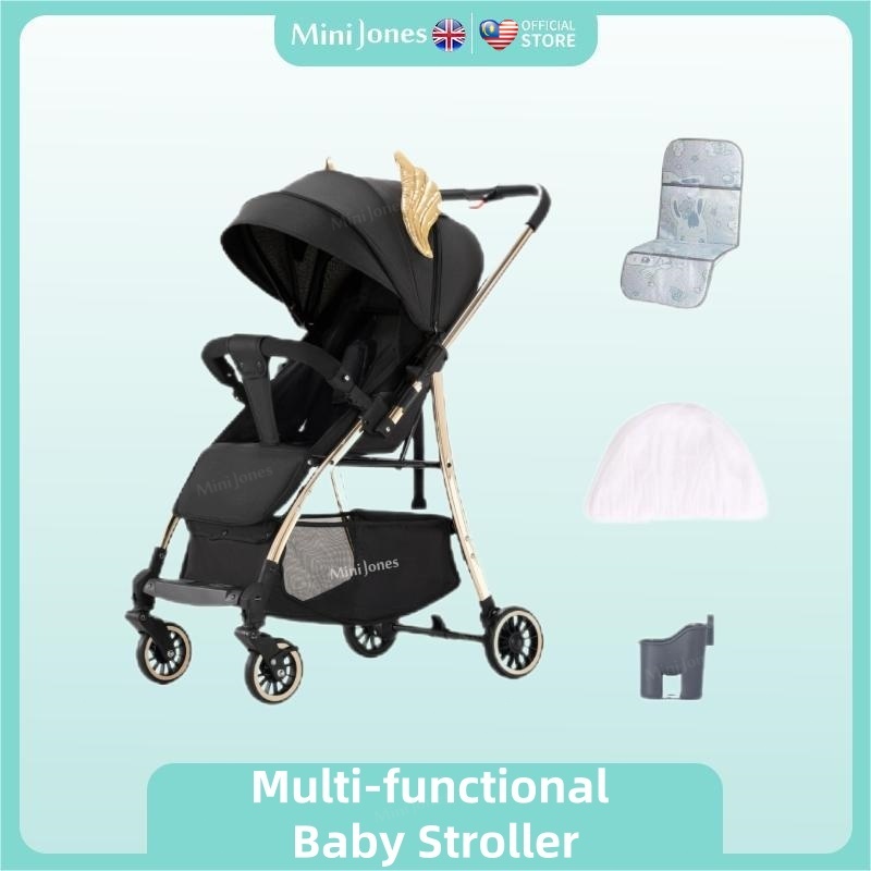 MiniJones Baby Stroller Gold Wing Foldable Multi-Functional Widened ...