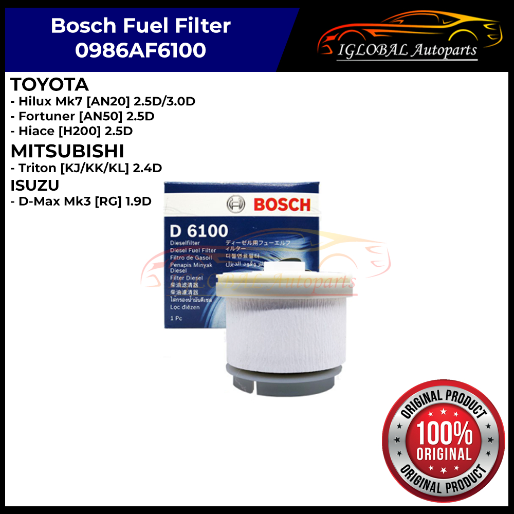 Bosch Diesel Fuel Filter 0986AF6100 (D6100) for Toyota Hilux AN20 ...