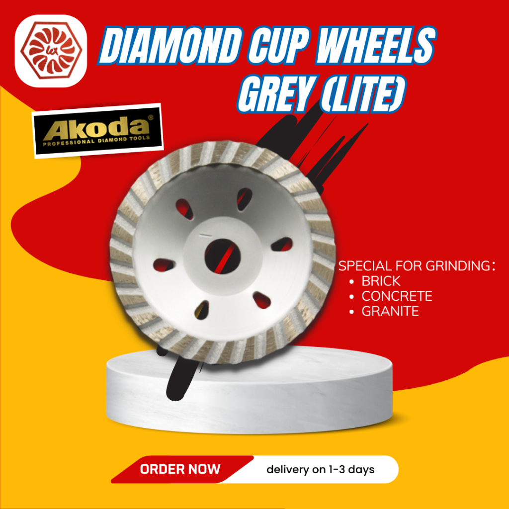 Akoda AS04-CW100GY Diamond Cup Wheel 4" 100MM (D) x 20MM (BD) (Grey ...