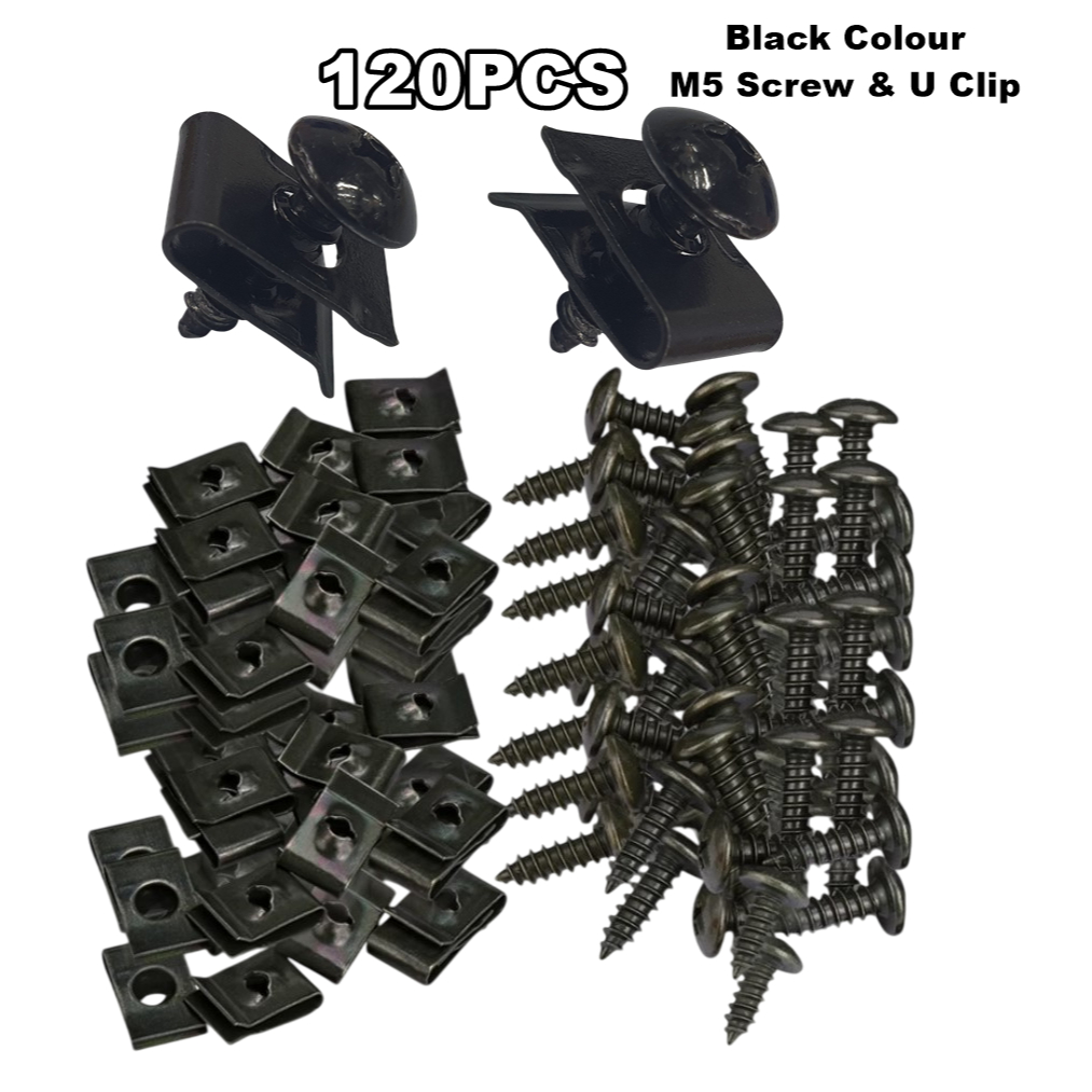 120PCS M5 Spring Clip M5 Screw Skru Cover Set Body Motorcycle Screw ...