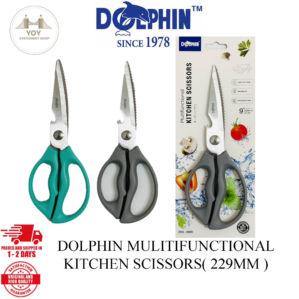 DOLPHIN MULTIFUNCTIONAL KITCHEN SCISSORS (READY STOCK / 100% ORIGINAL ...
