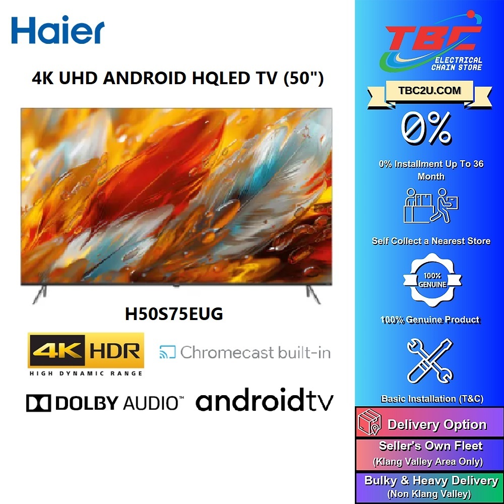 Haier H50S75EUG H55S75EUG H65S75EUG H QLED 4K UHD Dolby Audio Android ...