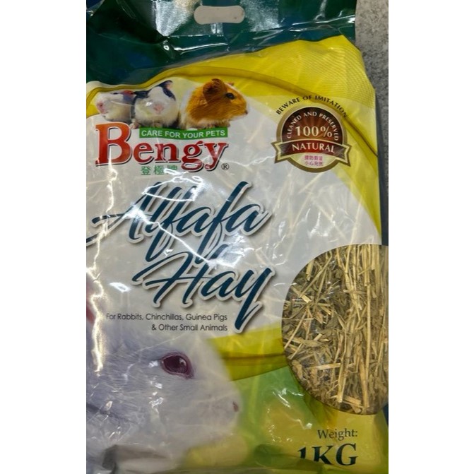 Bengy Alfalfa For Small Animals 1kg + - ( 9100 Rabbit Food & Guinea Pig ...