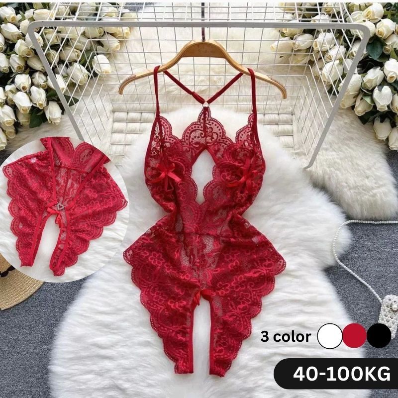 mysteryoffemale Open Bust Open Crotch Lace Transparent Teddies Ribbon ...