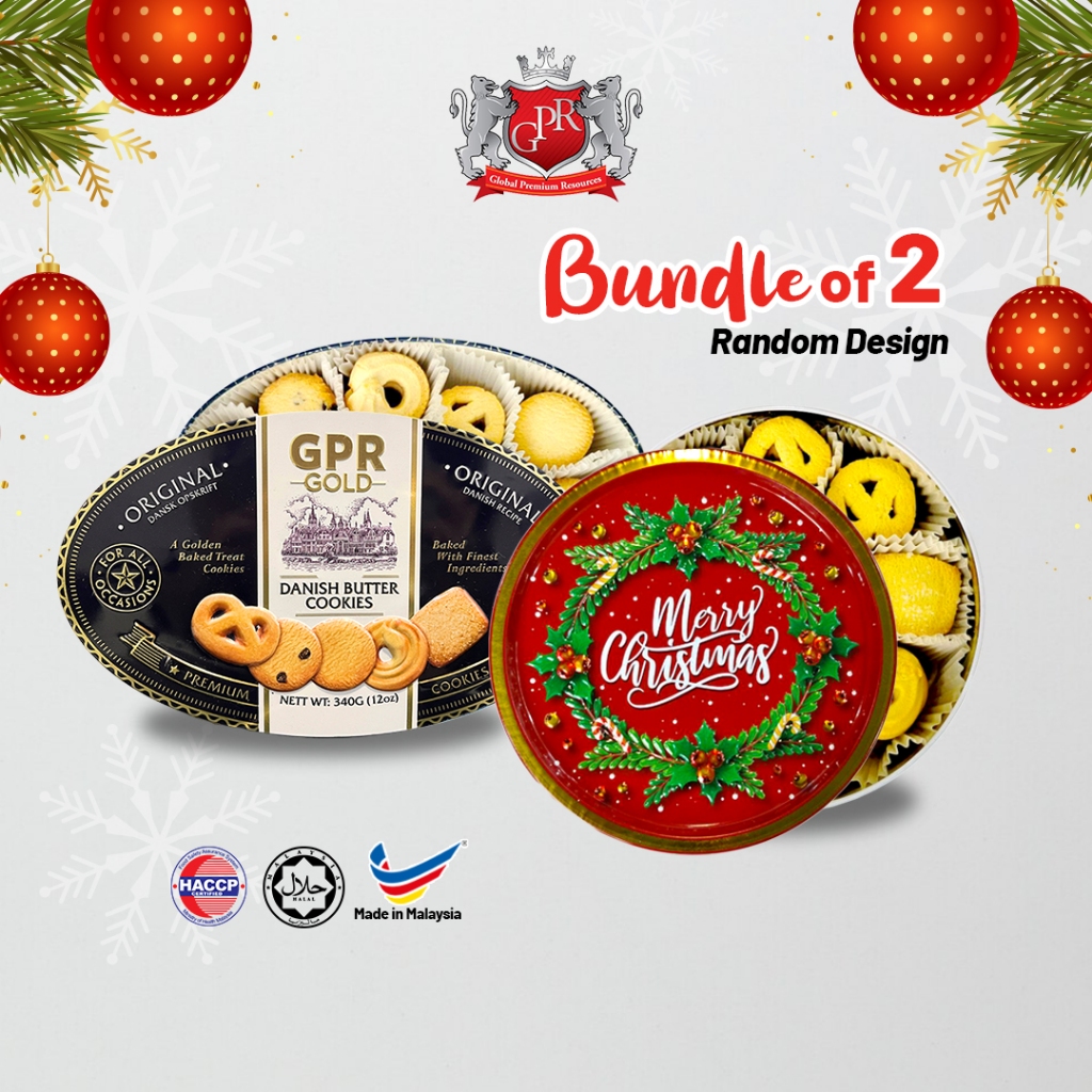 [Christmas Twin Combo] GPR Gold Pure Butter Cookies 340g + GPR Classic Butter Cookies 340g ...