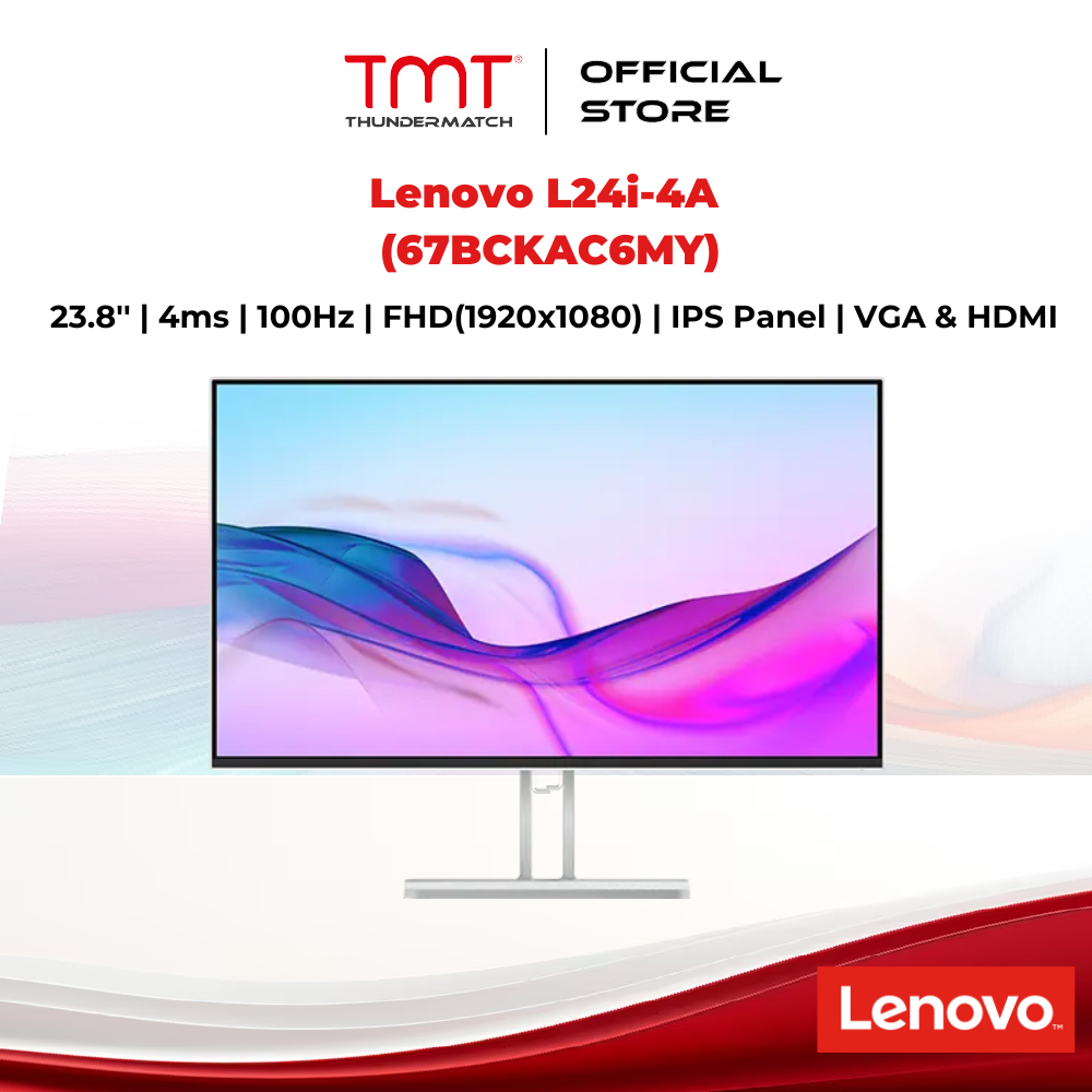 Lenovo L24i-4A (67BCKAC6MY) / L27i-4A (67BEKAC1MY) Monitor | 23.8'' / 27" | 4ms | 100Hz | FHD ...
