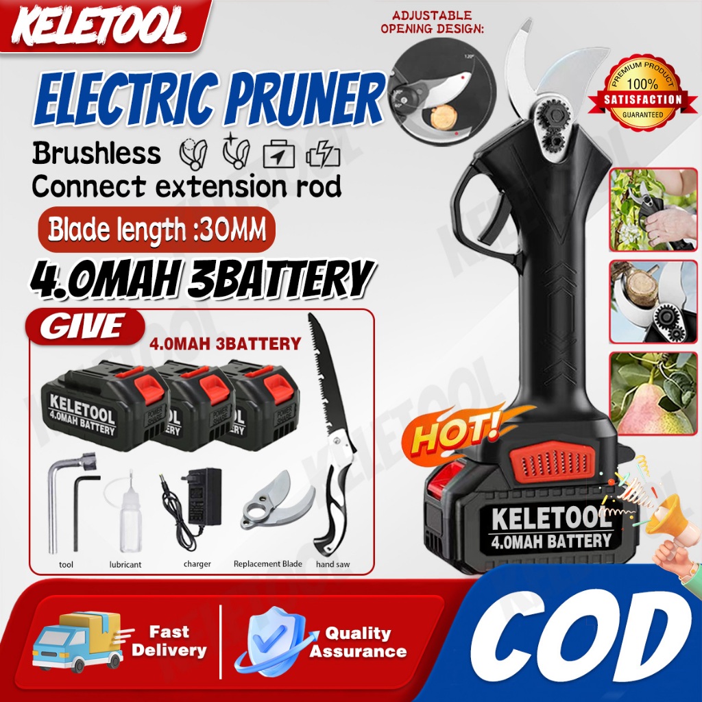 30mm Electric Pruning shear Pruning cutter cordless Garden scissor ...