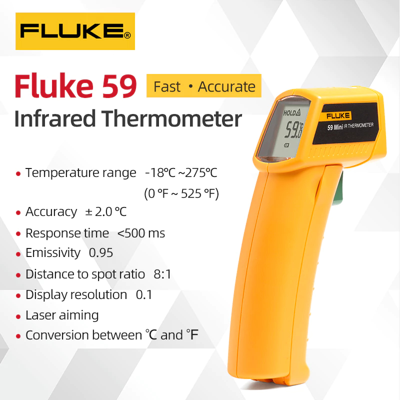 FLUKE F59 F59E High Precision Infrared Thermometer Handheld Tester ...
